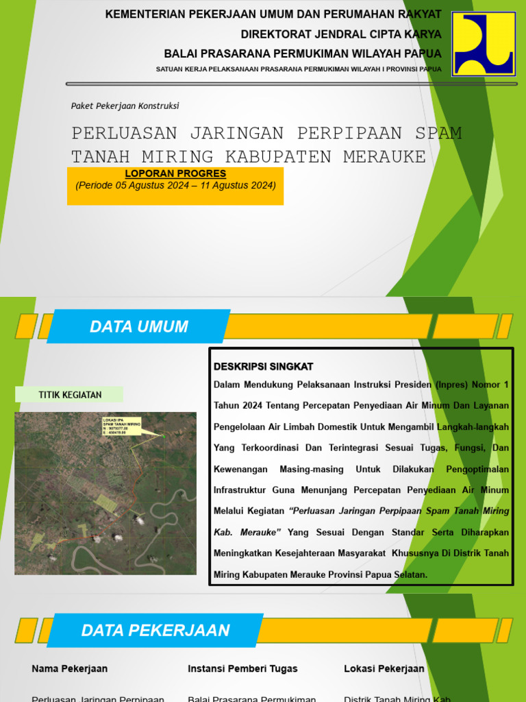 Profil Progres Perluasan SPAM Tanah Miring Minggu Ke-6 | PDF