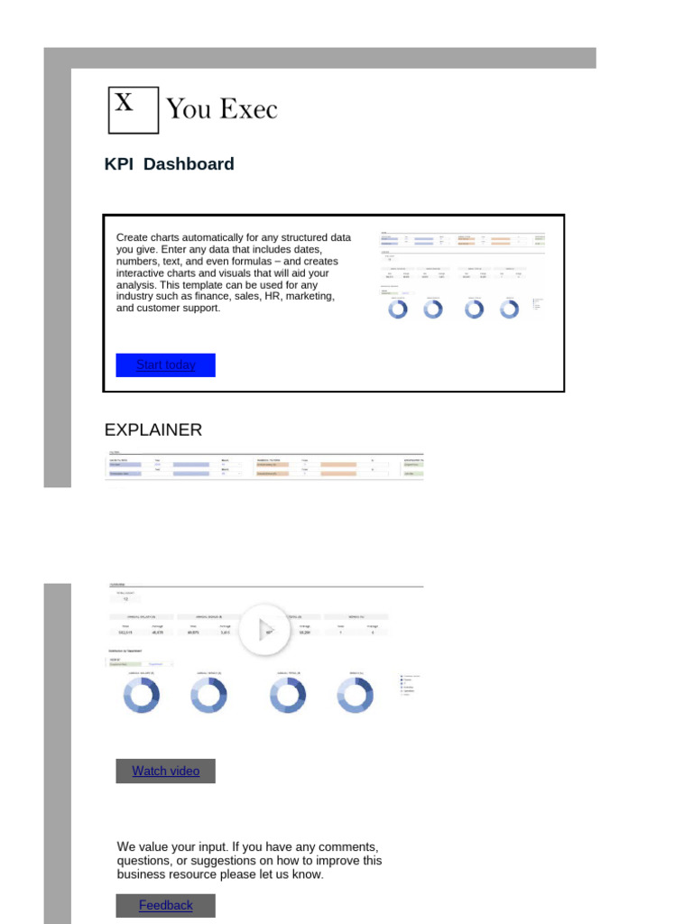 You Exec - KPI Dashboard Part 2 Free | PDF