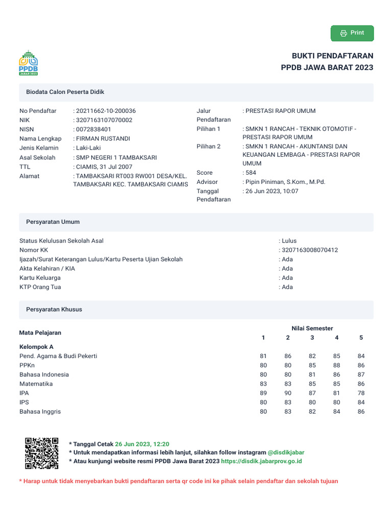 Firman Rustandi Daftar | PDF