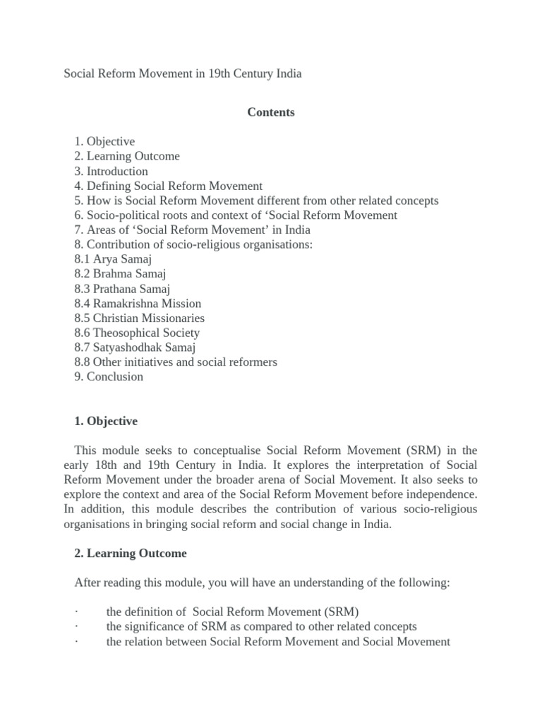 Social Reform Movements | PDF