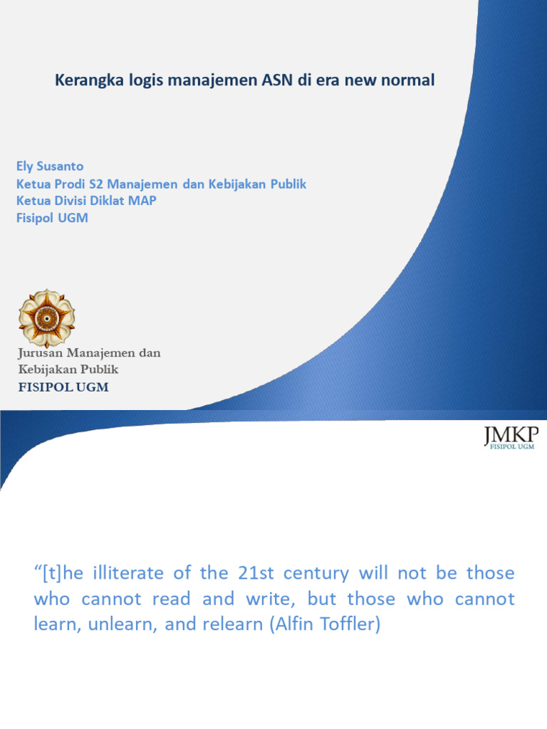 Manajemen SDM di Era New Normal_Dr. Ely Susanto_MAP UGM_materi 2 (1) | PDF