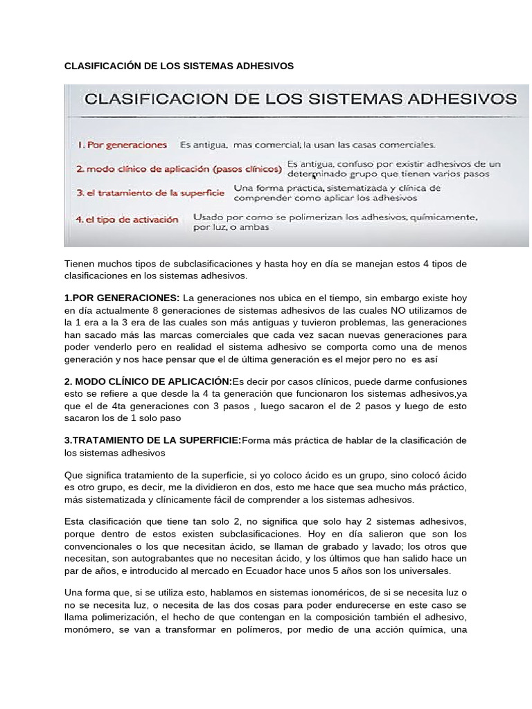 5.3 Adhesivos Clasificacion, Pasos, Etc | PDF