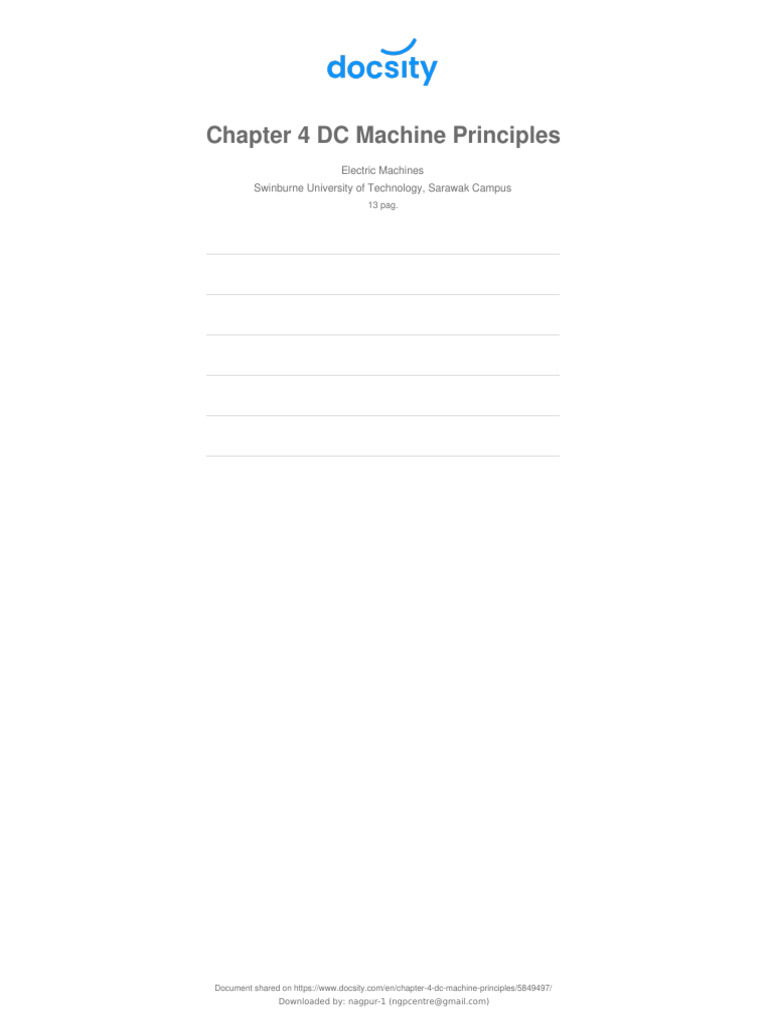 Docsity Chapter 4 DC Machine Principles | PDF