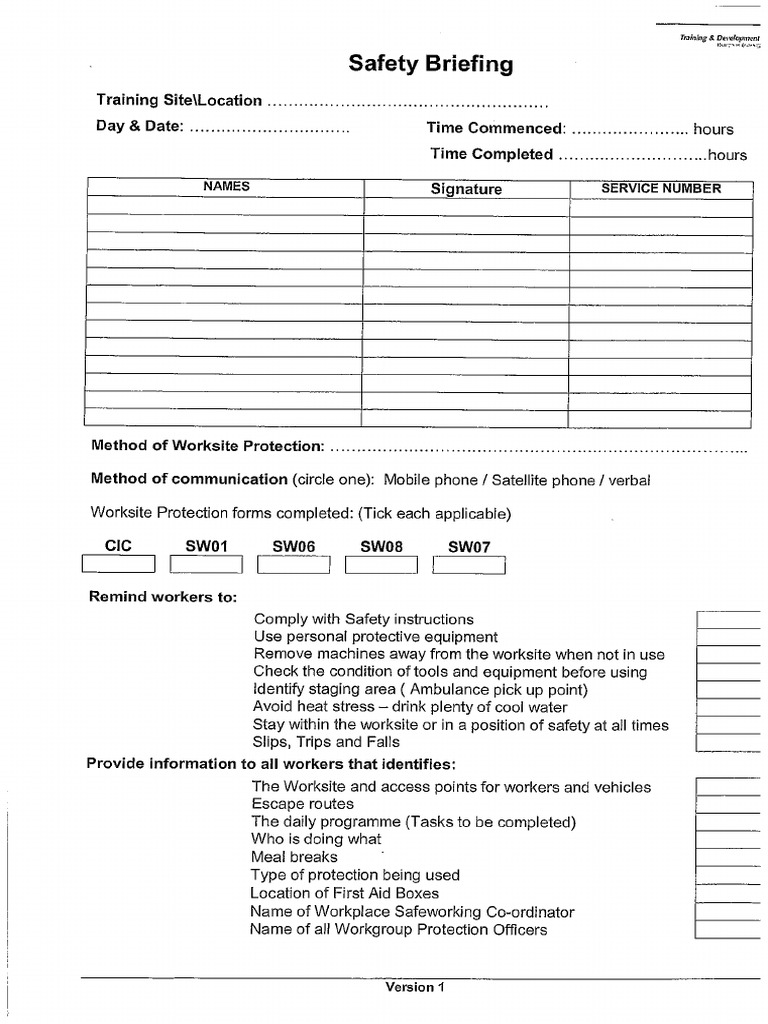 Safety Briefing | PDF