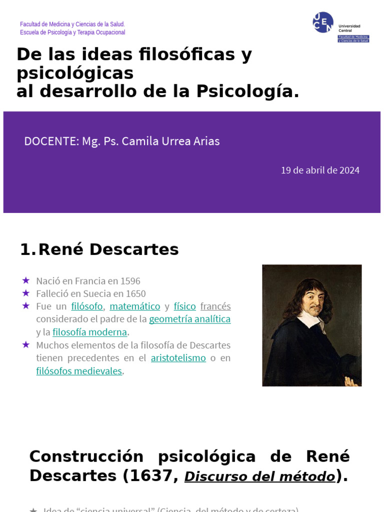 IDEAS PSICOLOGICAS Descartes, Locke, Hume y Kant | PDF