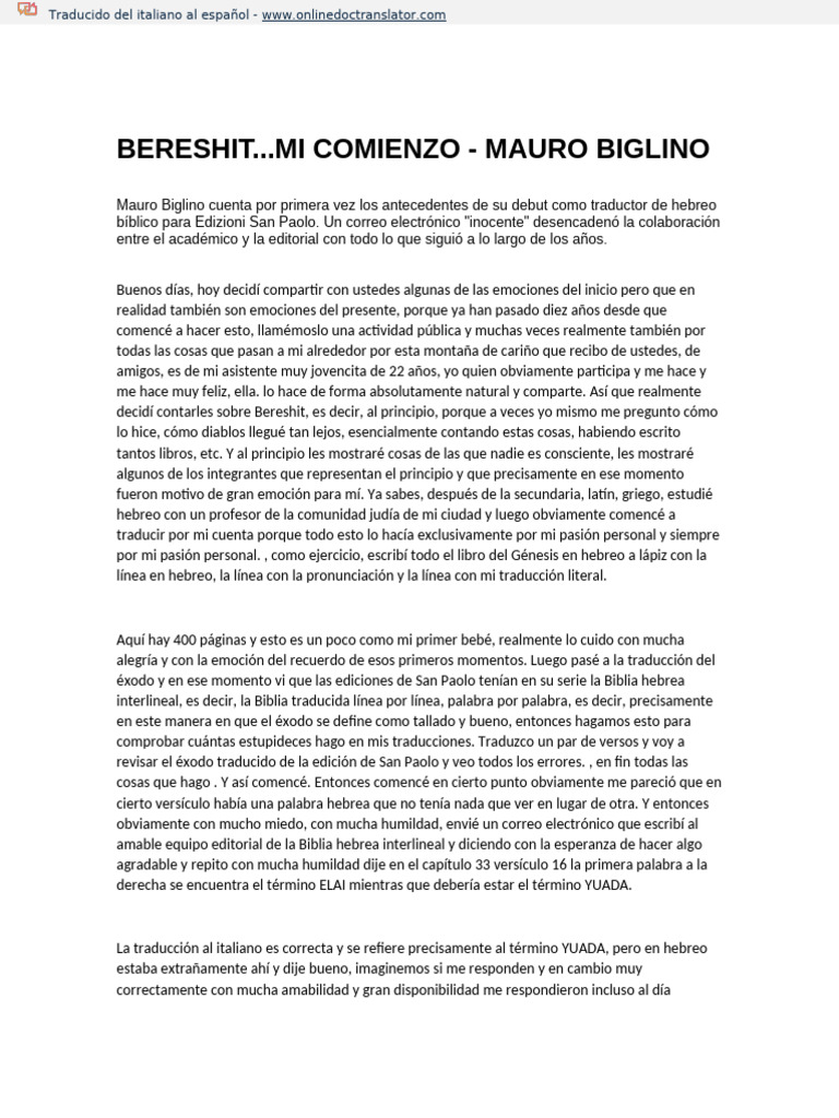 BERESHIT It Es | PDF