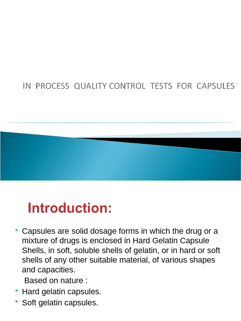 IPQC For Capsules | PDF