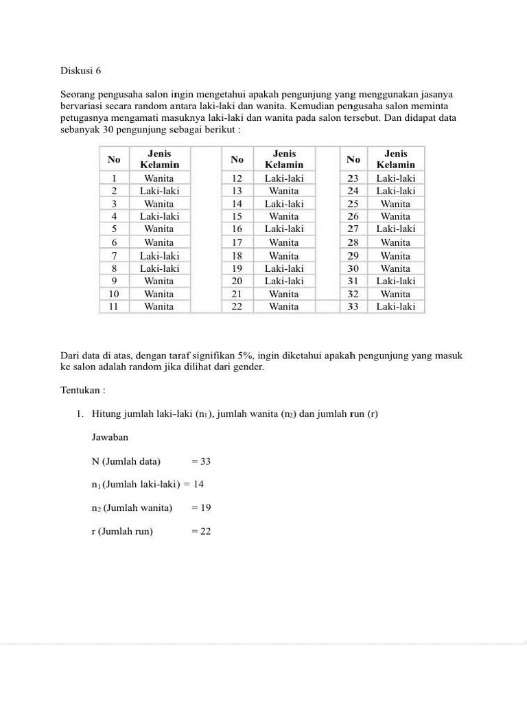 Diskusi 6 Pengantar Statistik Sosial | PDF