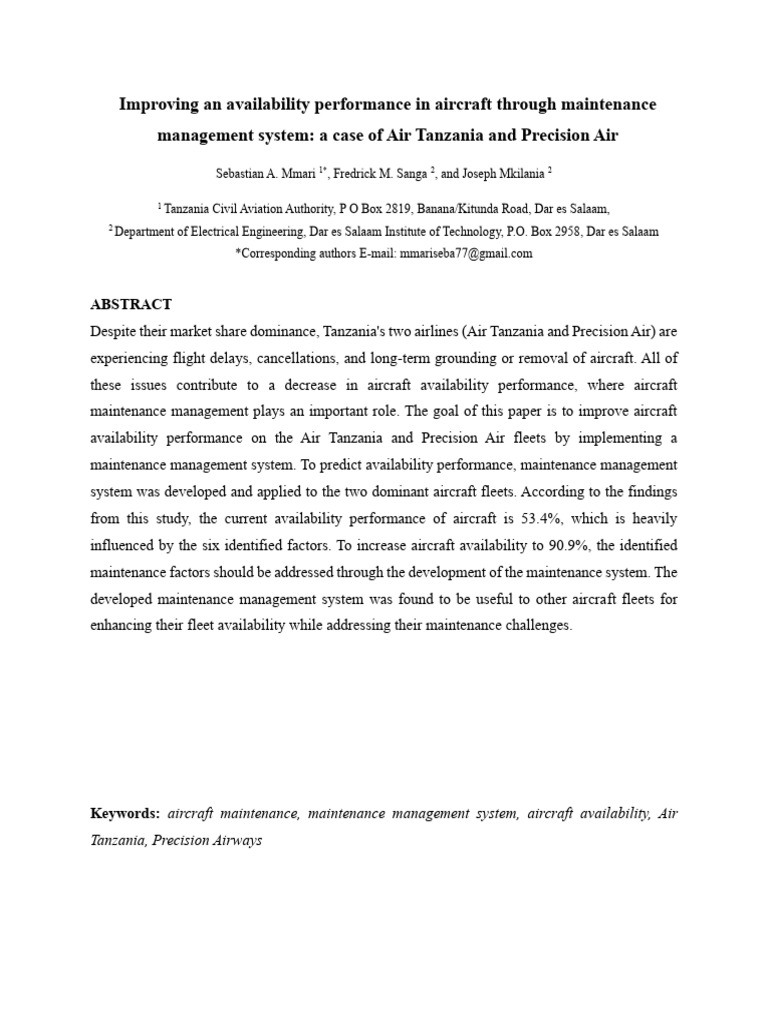 Improving An Availability Performance in | PDF