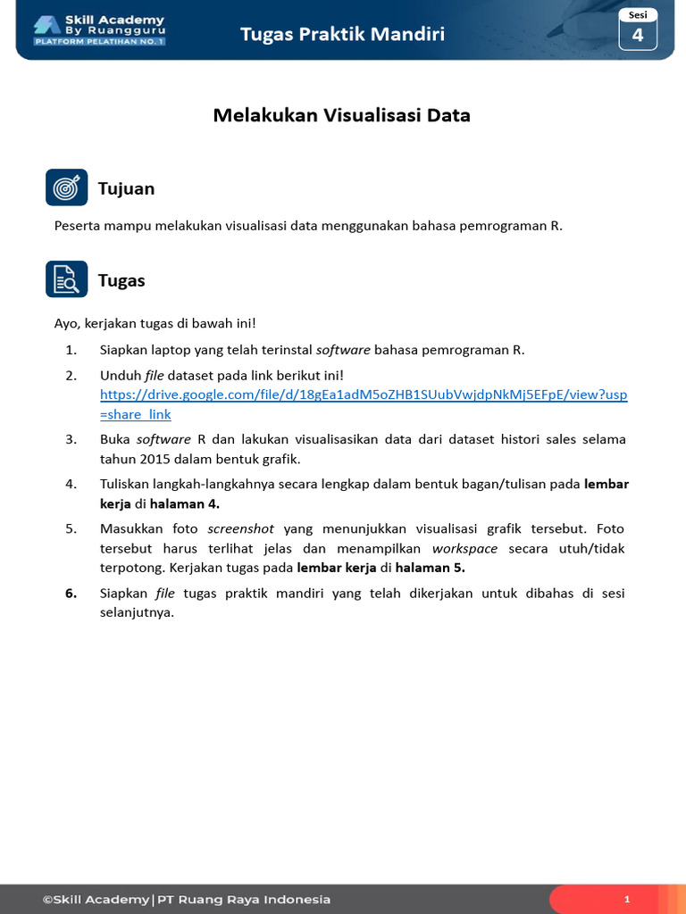 Melakukan Visualisasi Data: 4 Tugas Praktik Mandiri | PDF | Software | Career & Growth