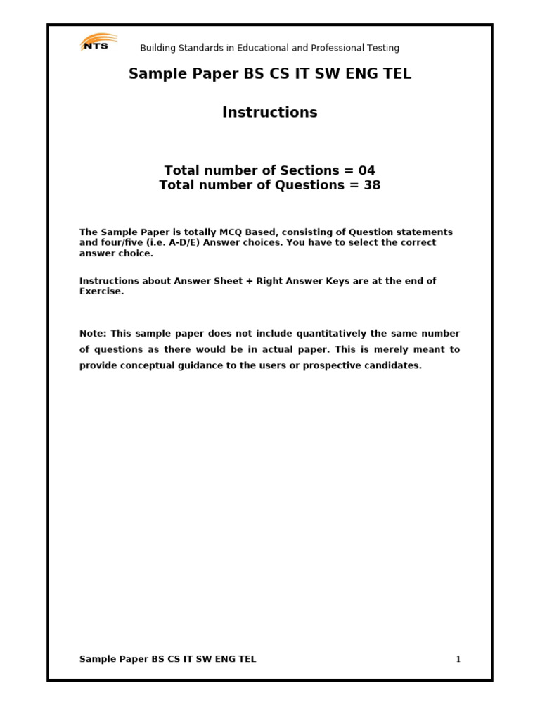BS CS It SW Eng Tel | PDF