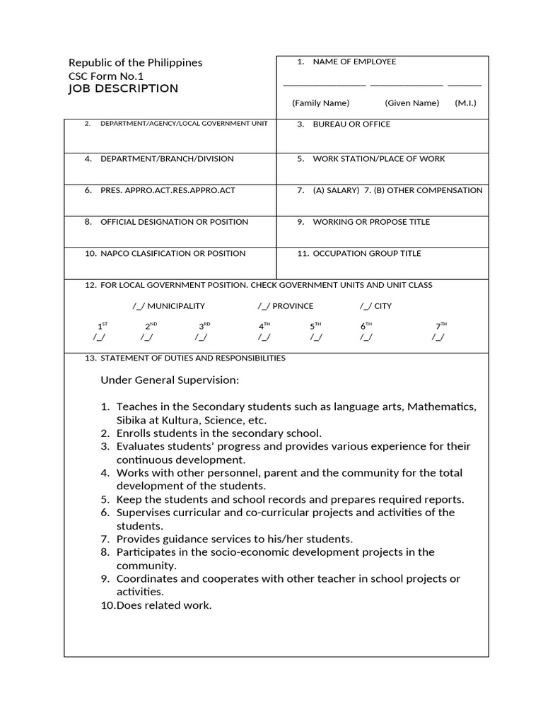 Job Description T1 To T3 | PDF