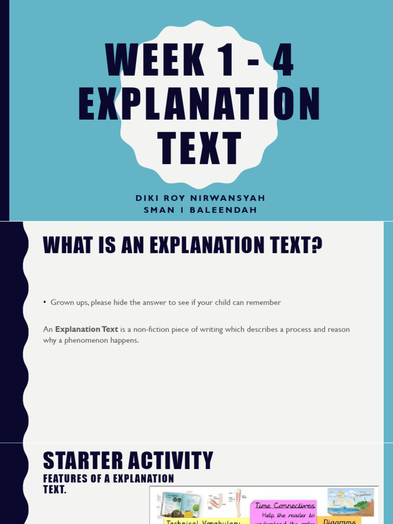 XII Grade English Week 1 - 4 Explanation Text | PDF | Pupa | Self ...