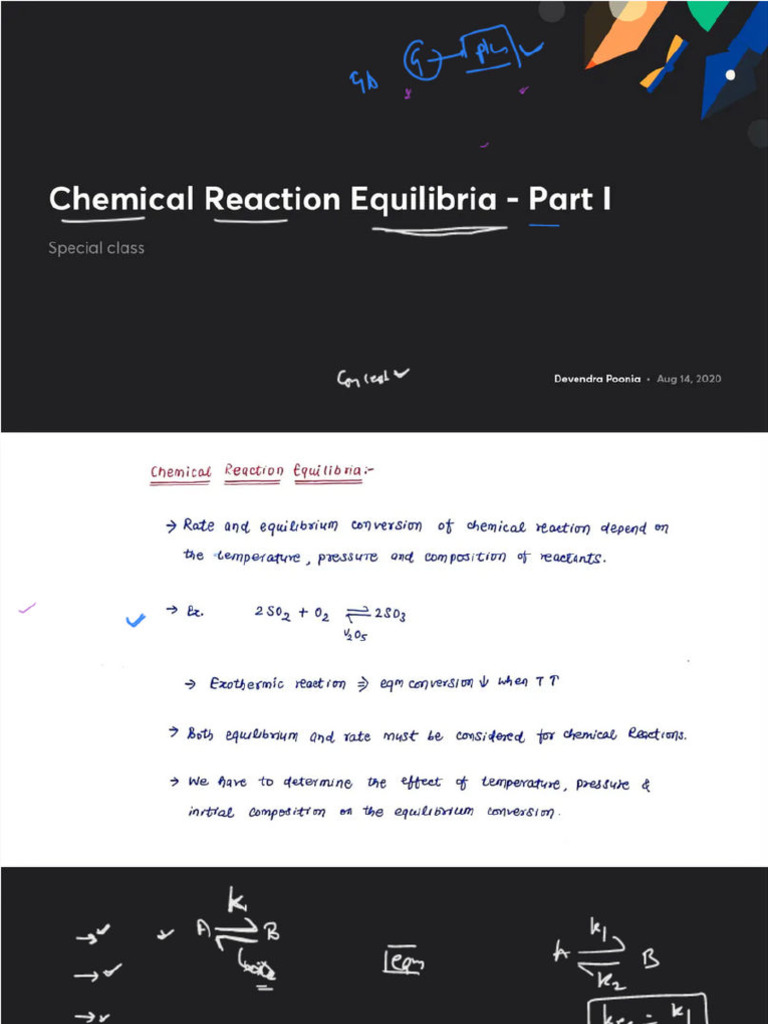 Chemical Reaction Equilibria - Part I | PDF