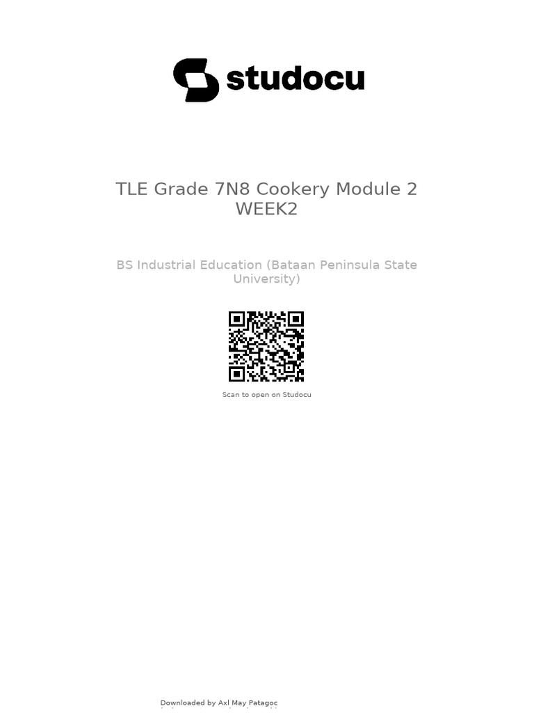Tle Grade 7n8 Cookery Module 2 Week2 | PDF