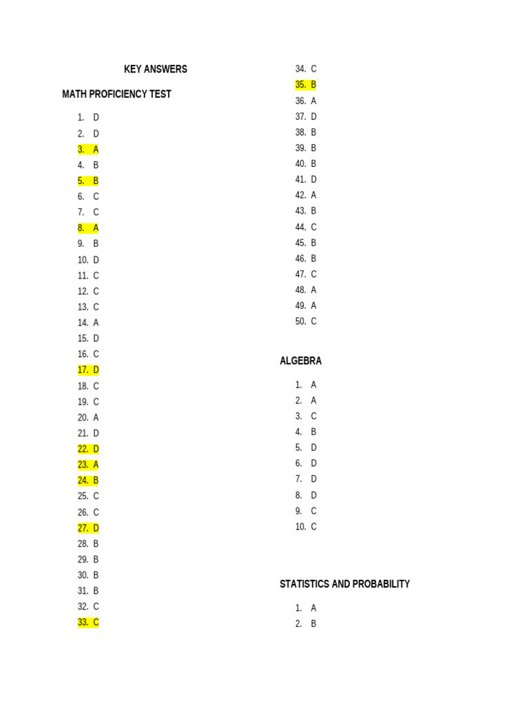 Key Answers | PDF