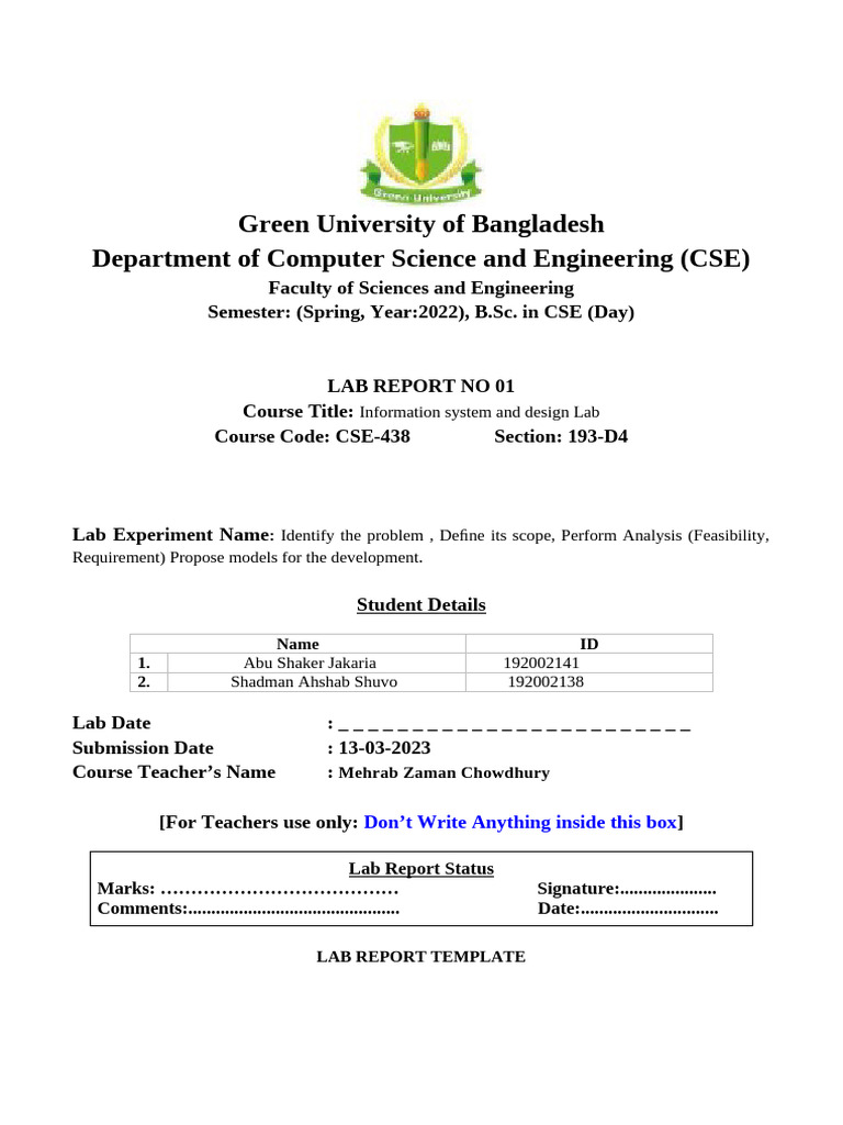 CSE-438 Lab Report-1 | PDF