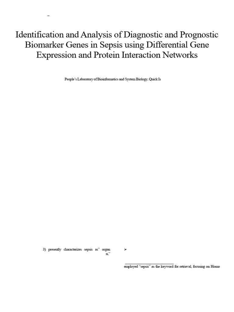 Identification and Analysis of Diagnostic and Prognostic Biomarker ...