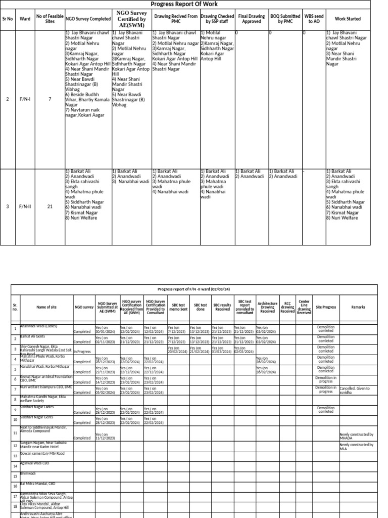 Progress report | PDF