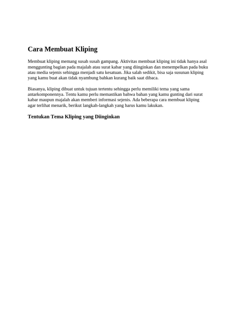 Cara Membuat Kliping | PDF