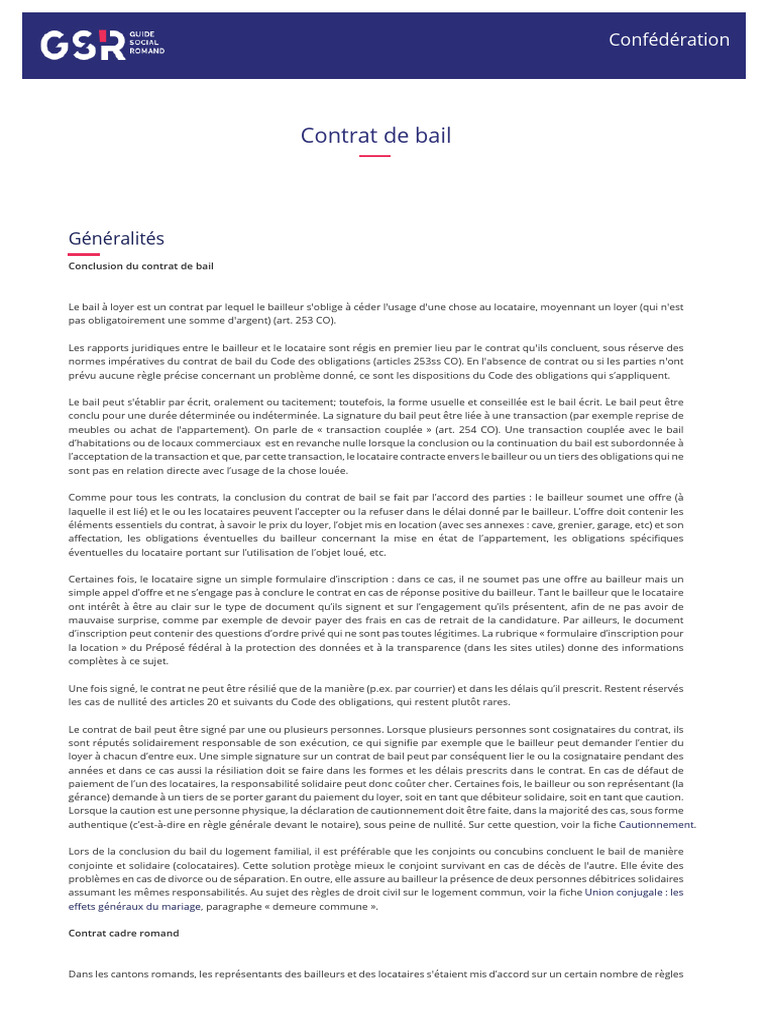 Contrat de Bail | PDF
