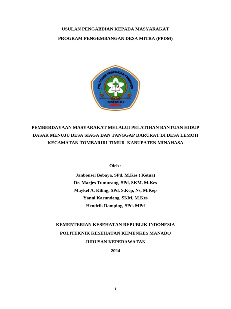 PROPOSAL PENGABMAS 2024 Di Desa Lemoh | PDF