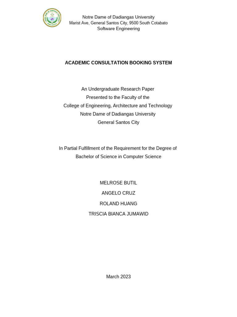 Academic Consultation Booking System | PDF | Safari (Web Browser ...