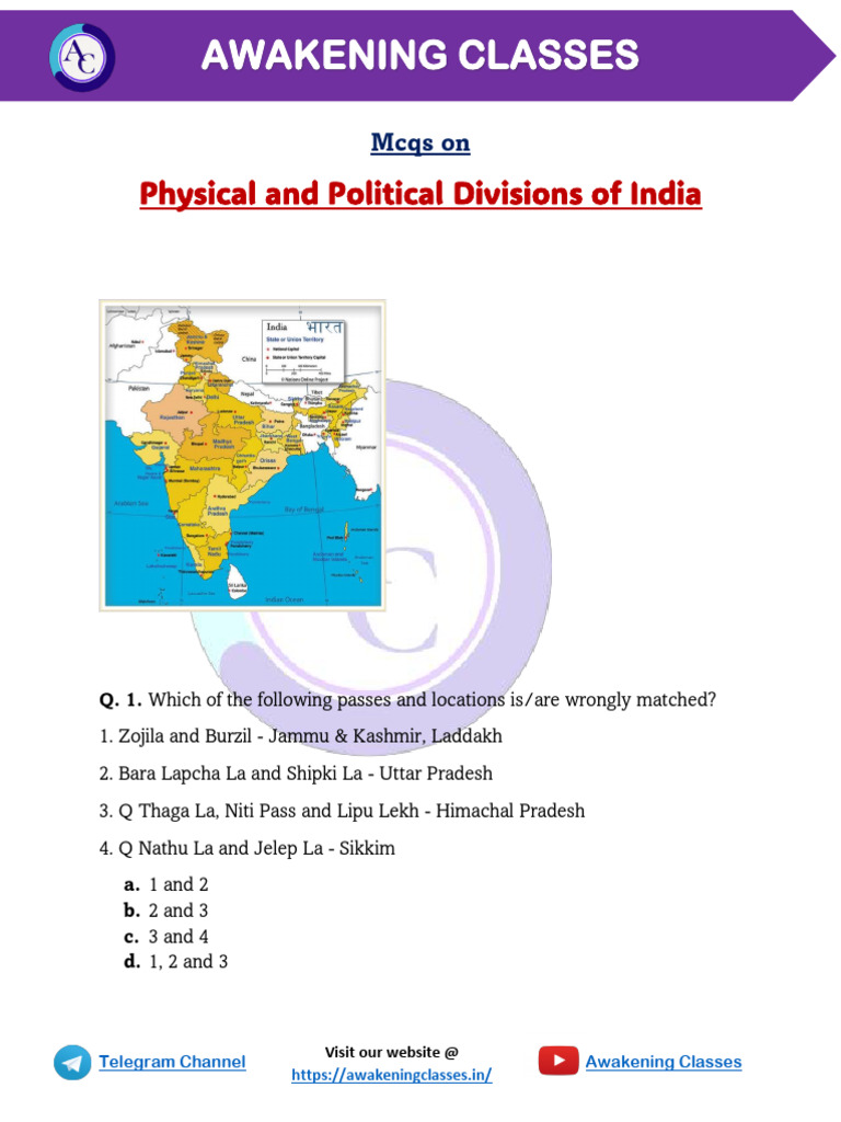 Physical and Political Division of India | PDF