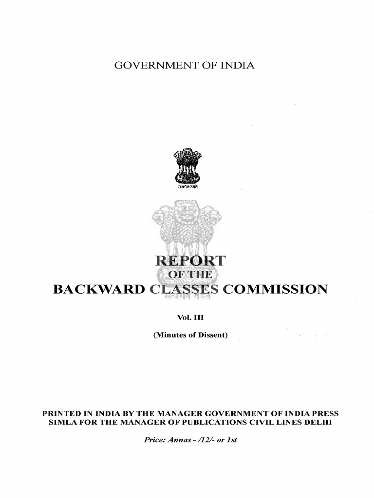 Backward Class Commission | PDF