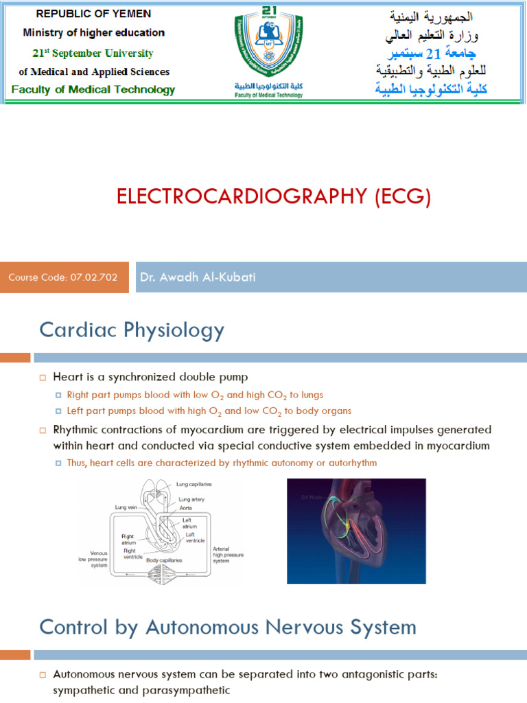 Electrocardiography (Ecg) : Dr. Awadh Al-Kubati | PDF