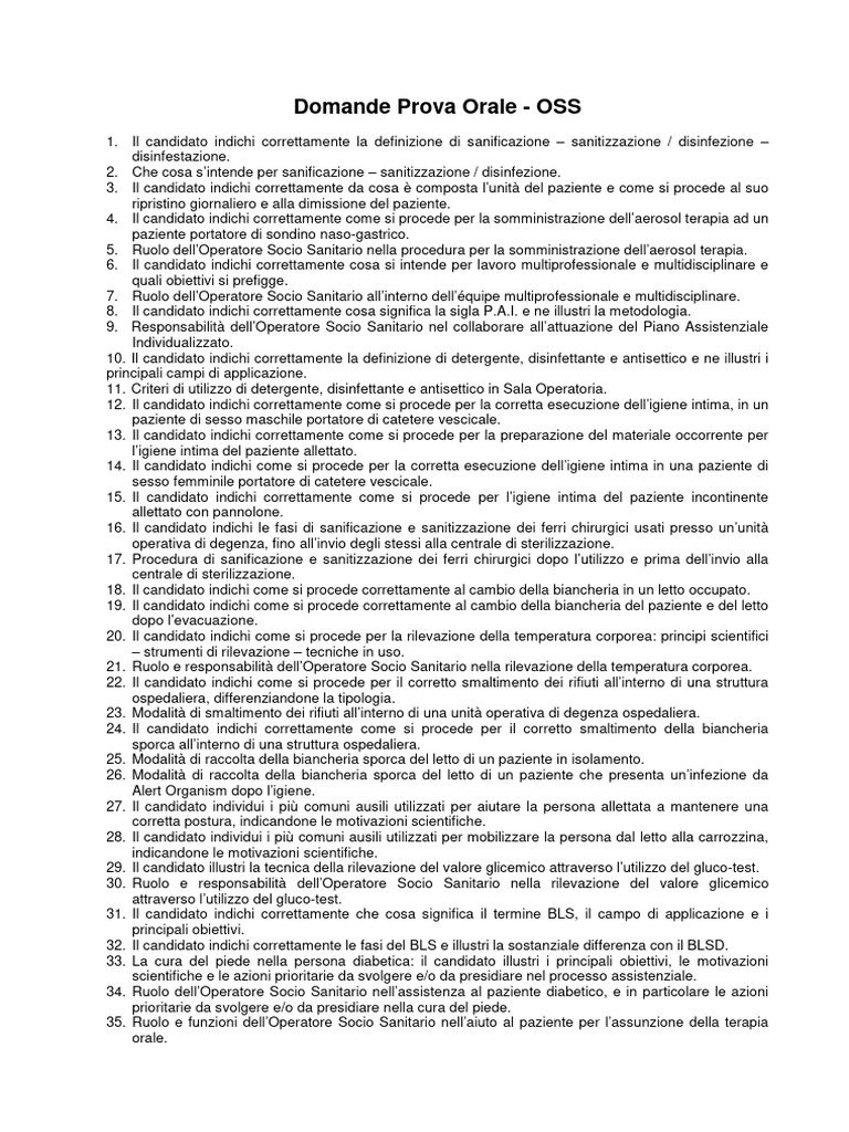 Domande Prova Orale | PDF