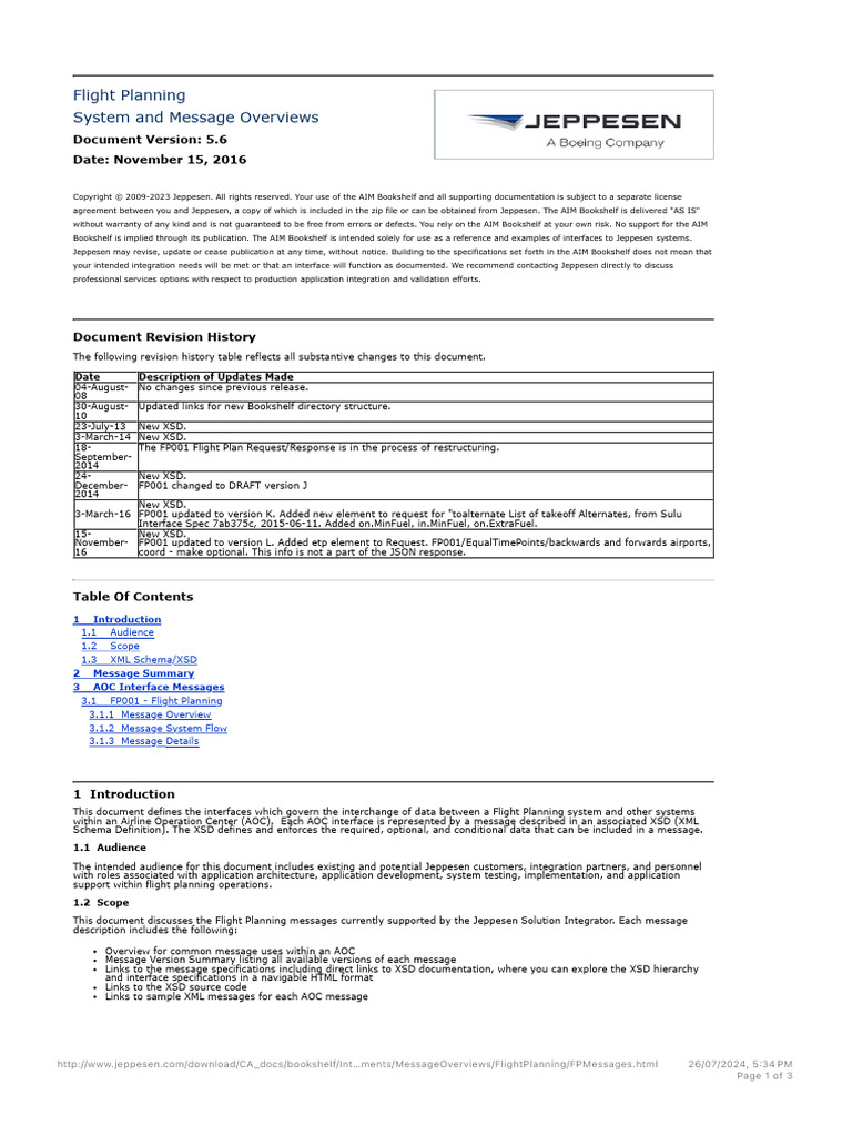 Flight Planning Message Overview | PDF