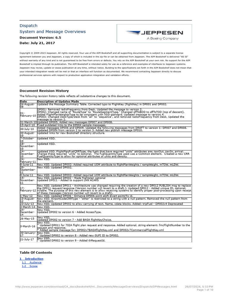 Dispatch Message Overview | PDF