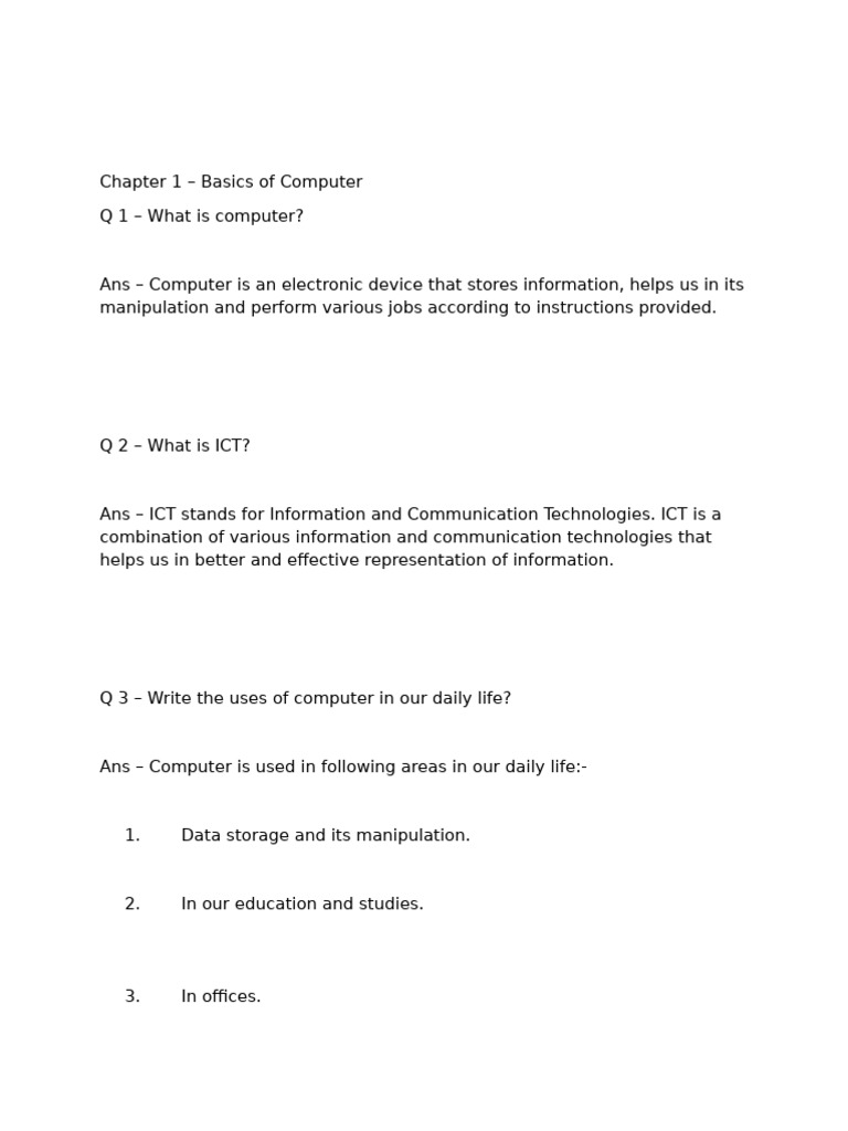 ict class 7 answers | PDF