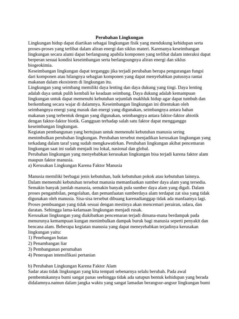Mater Perubahan Lingkungan | PDF