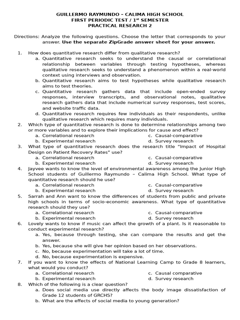 First Periodic Test PR2 | PDF