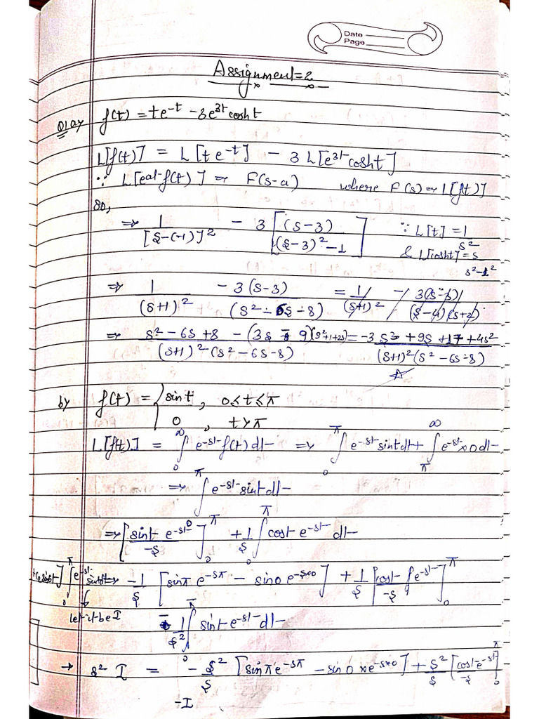 Lapalace Transform (Assignment) | PDF