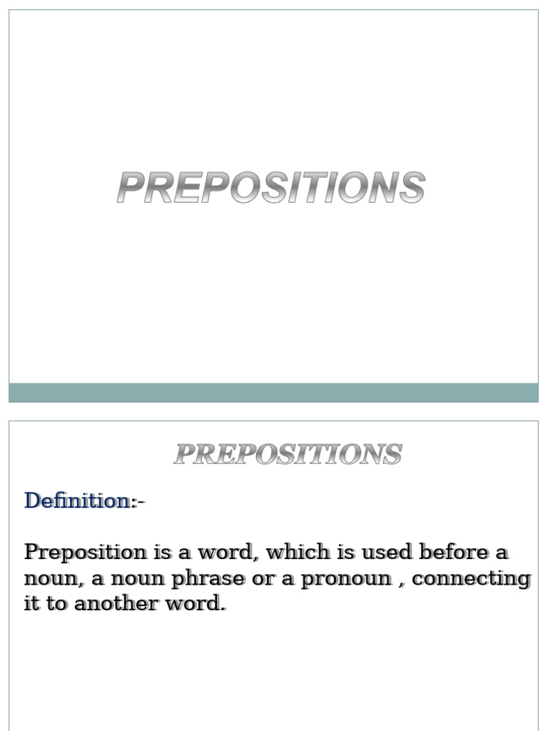 Prepositions | PDF