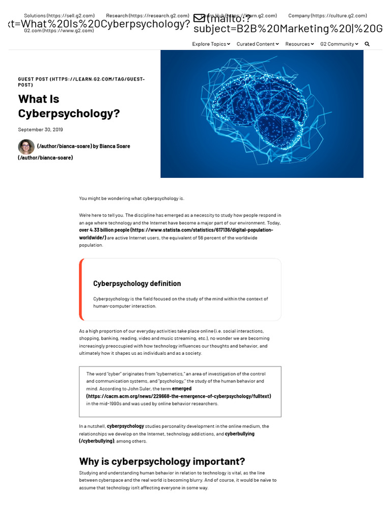 What Is Cyberpsychology | PDF