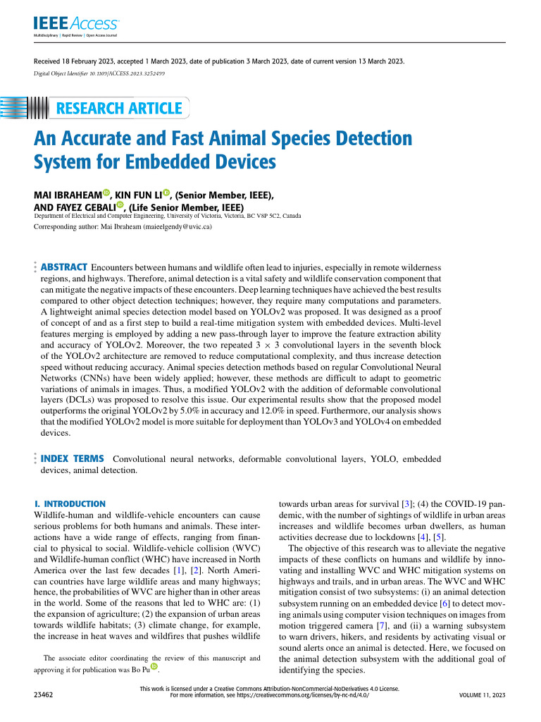An Accurate and Fast Animal Species Detection System For Embedded ...