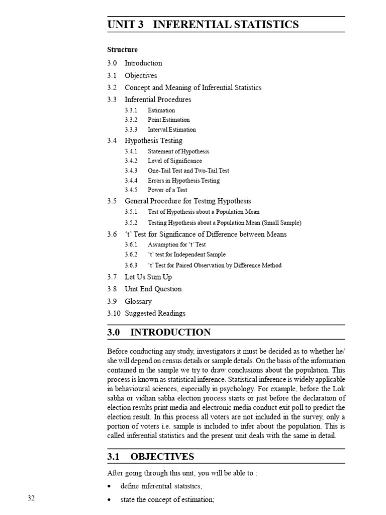 Inferential Statistics (Hypothesis, Errors) | PDF