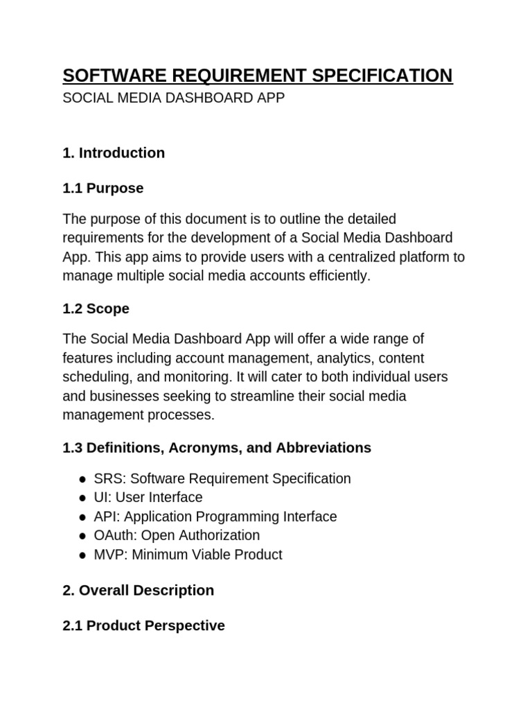 SOFTWARE REQUIREMENT SPECIFICATION | PDF