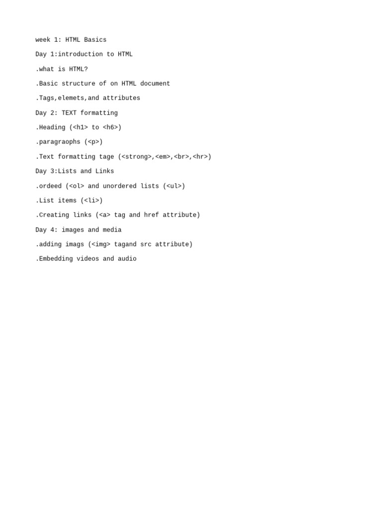 Week 1 HTML Basics | PDF