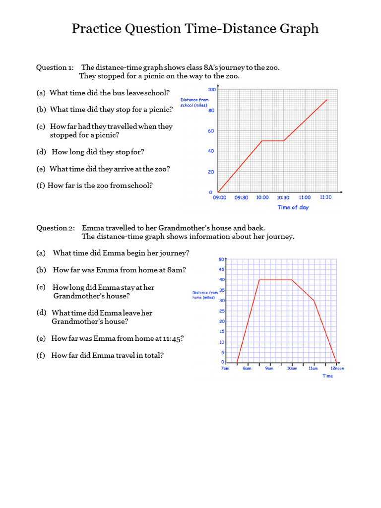 Distance-Time Graph | PDF | Physical Quantities | Travel