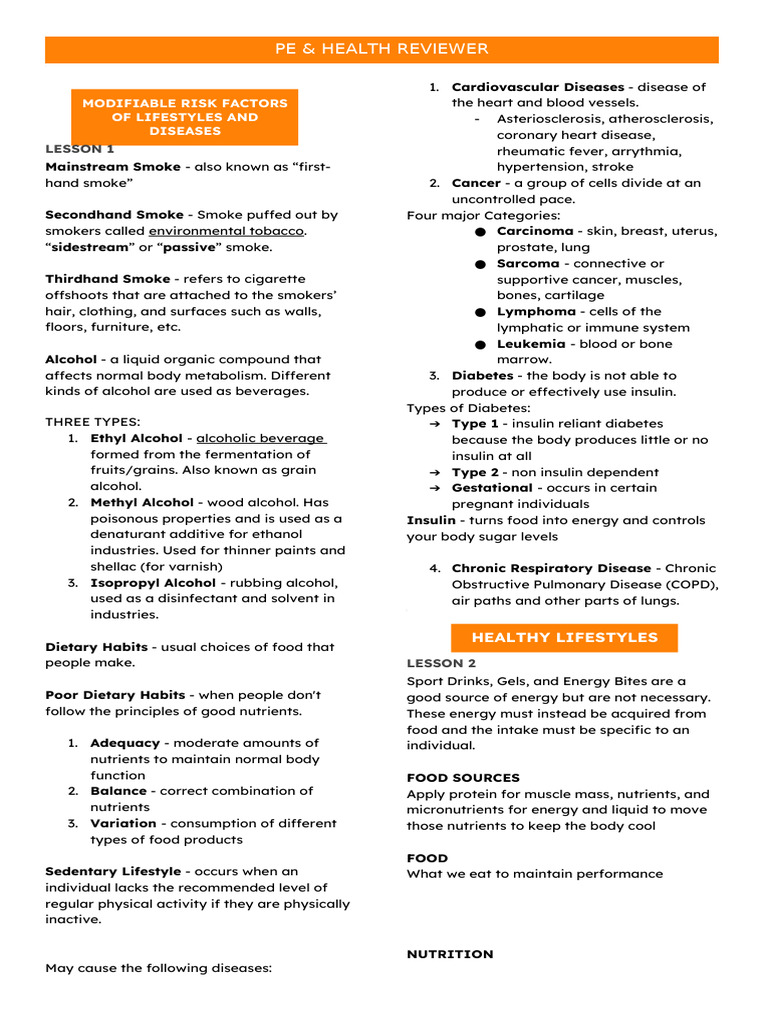 Pe & Health Reviewer | PDF