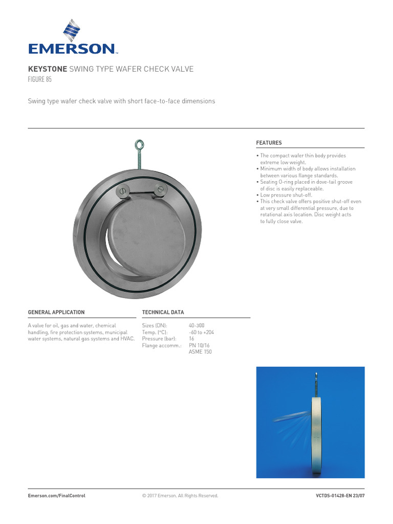 Data Sheets Figure 85 Wafer Style Swing Check Valve Keystone en en ...