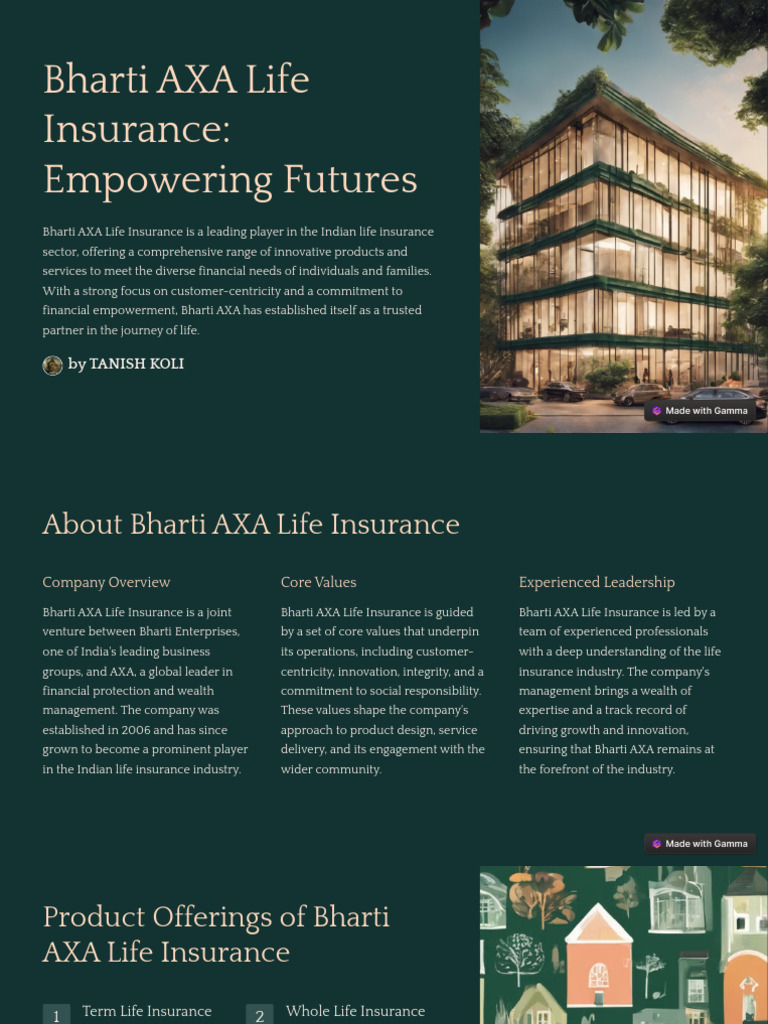 Bharti AXA Life Insurance Empowering Futures | PDF