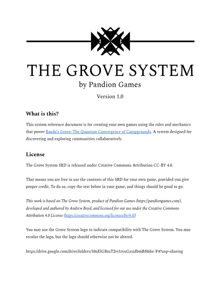 Grove System SRD | PDF