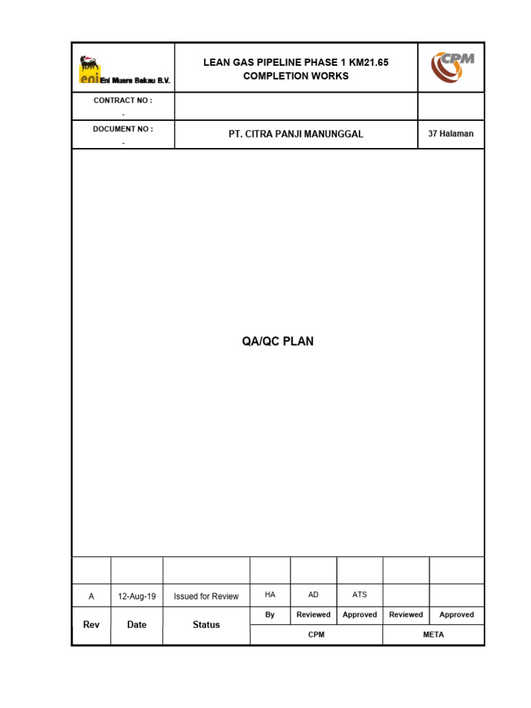 Qa-Qc Plan | PDF | Quality Assurance | Audit