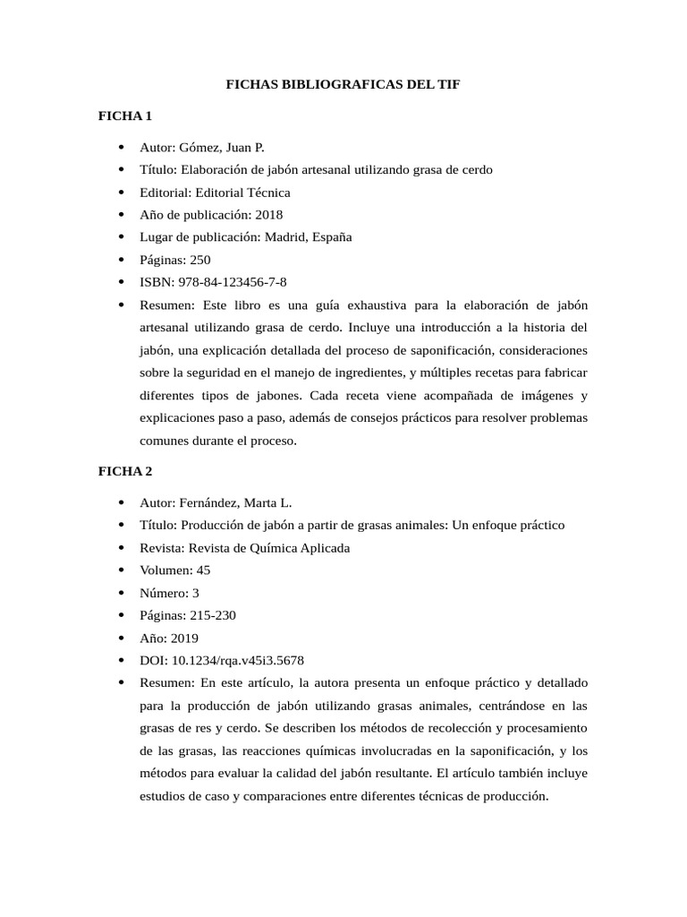 Fichas Bibliograficas Del Tif | PDF